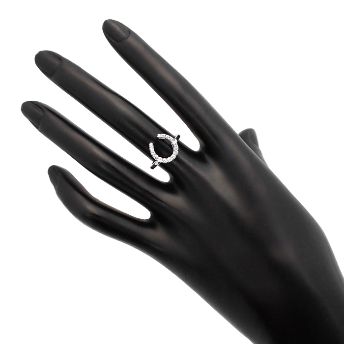 K18WG ダイヤモンド 指輪 11号 ホースシュー 馬蹄モチーフ ホワイトゴールド｜Reizm(リズム)